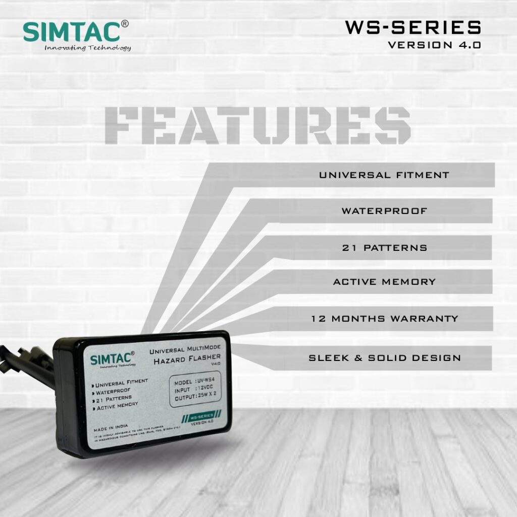 Simtac universal hazard flasher with switch (UV-WS4) – Simtac®