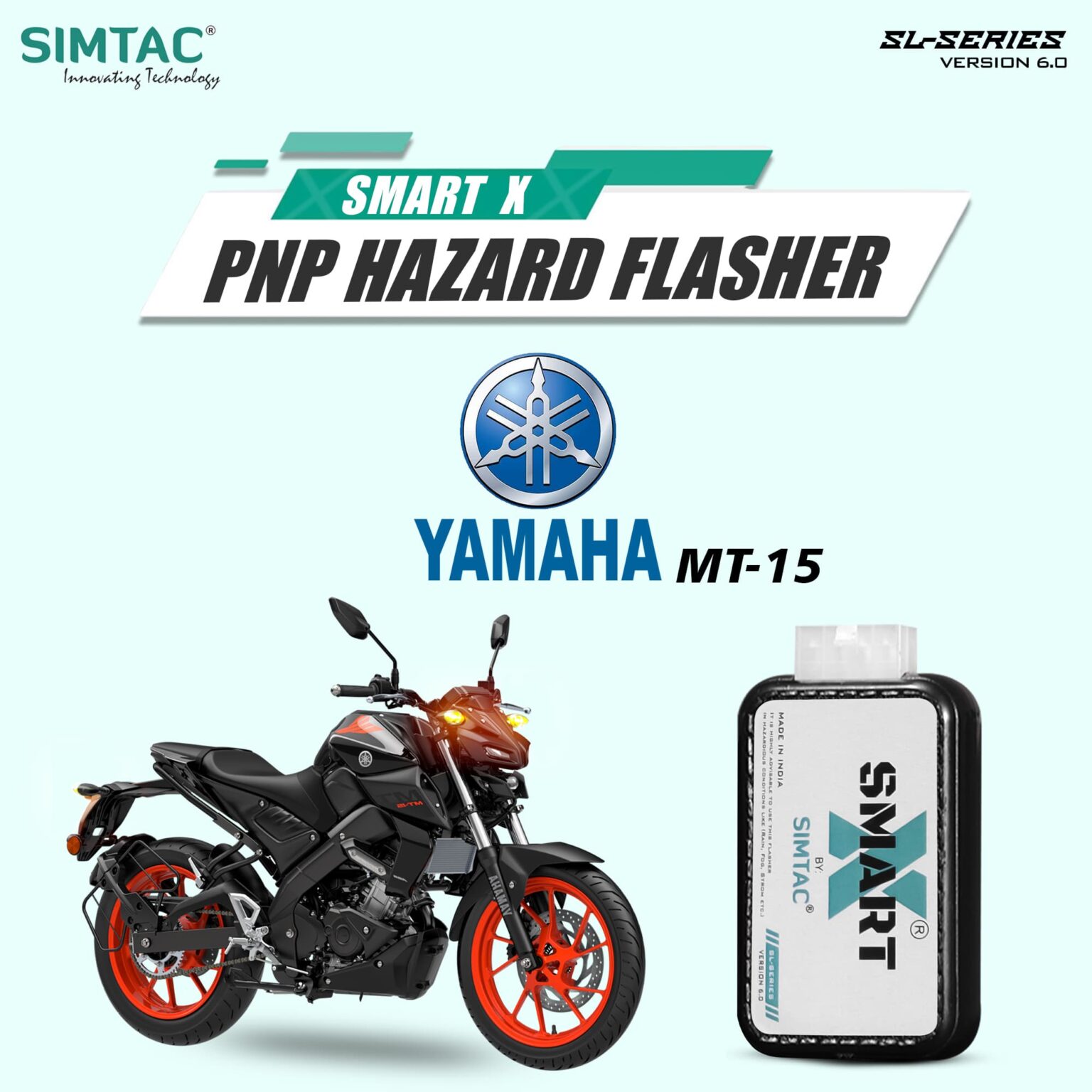 Simtac smart-x hazard flasher for yamaha mt15 (MT15-SL6) – Simtac®